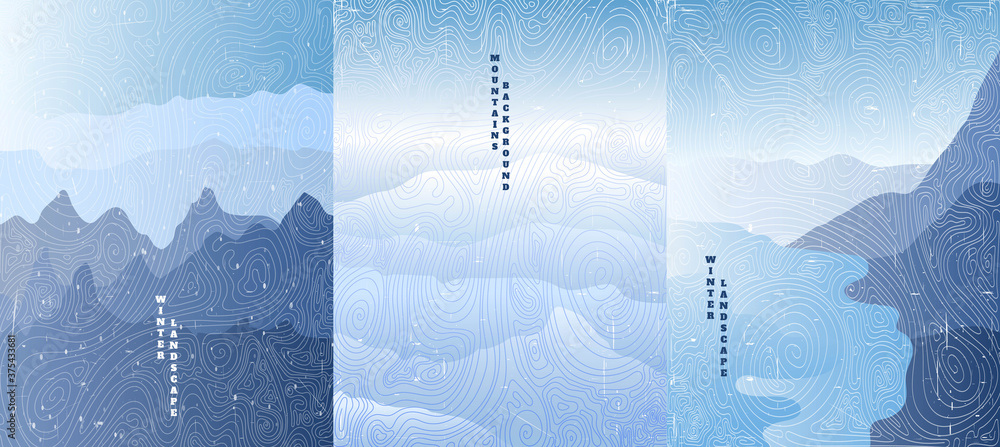 Winter. Vector illustration landscape. Wood surface texture. Snowfall ...