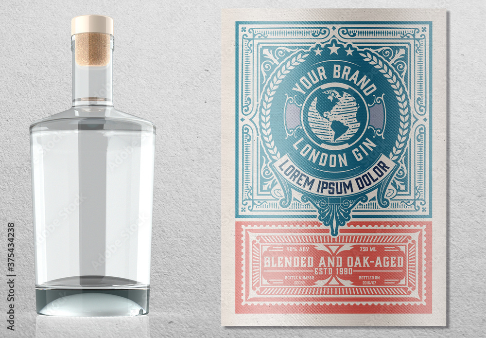 Vintage Liquor Label Packaging Layout Stock Template | Adobe Stock