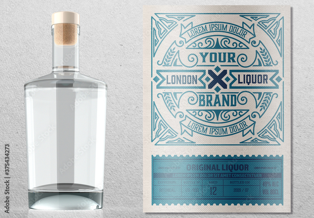 Vintage Liquor Label Packaging Layout Stock Template | Adobe Stock