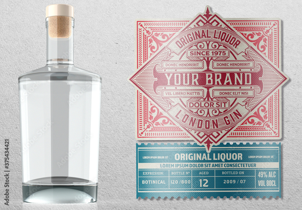 Vintage Liquor Label Packaging Layout Stock Template | Adobe Stock