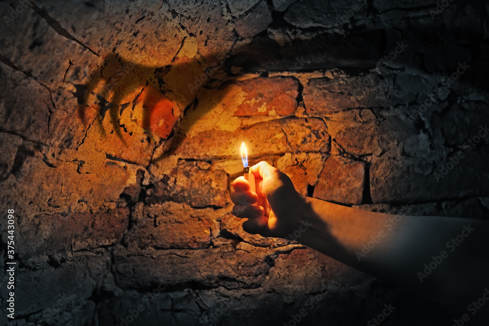 Scary shadow in the dark Stock Photo | Adobe Stock