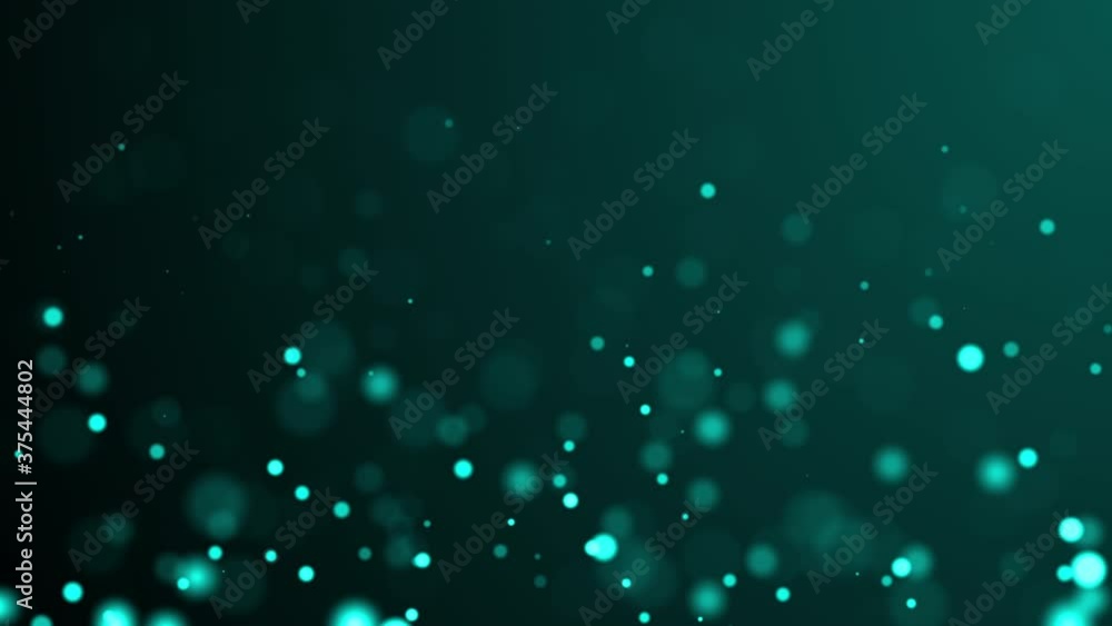 Motion graphics of blue green bubbles on black background. 4K 3D ...