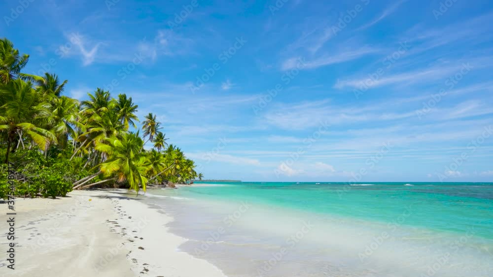 Mexico Beach, Pacific seashore. Sea and beach landscape. Clear sea wave ...