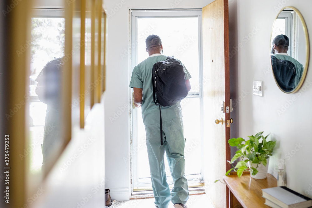 Man Leaving The House