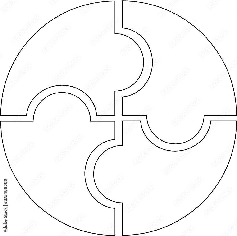 Round circular Puzzle diagram PowerPoint jigsaw complex Stock Vector ...