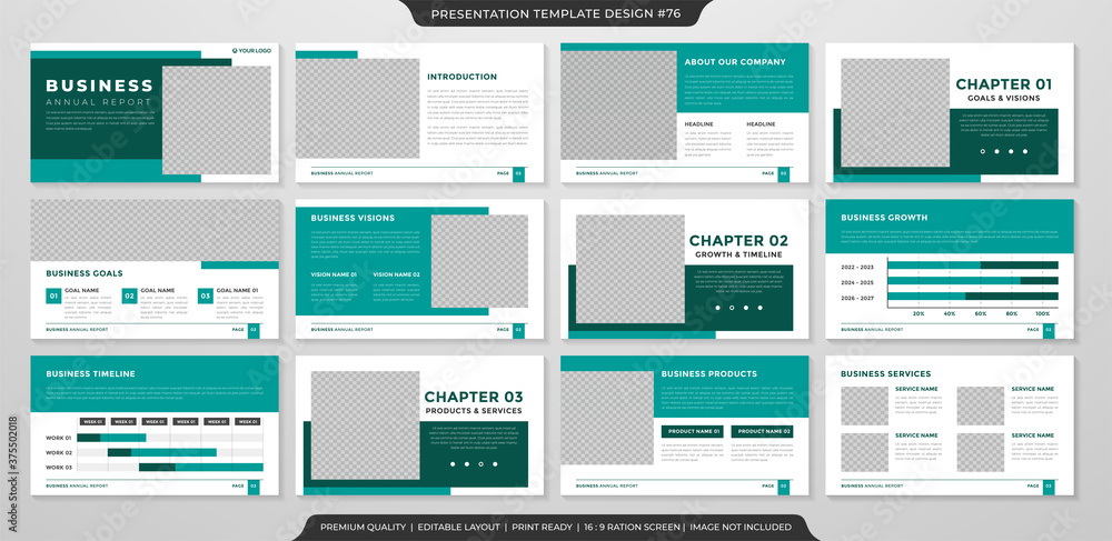 set of corporate presentation template design with minimalist concept ...