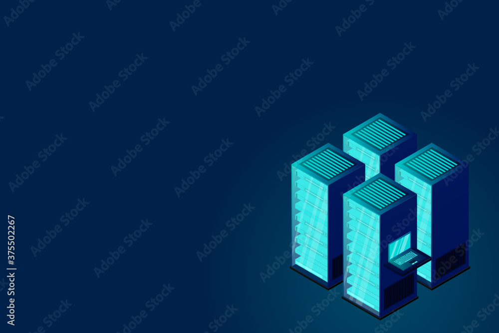 Data center or storage concept based isometric design with local ...