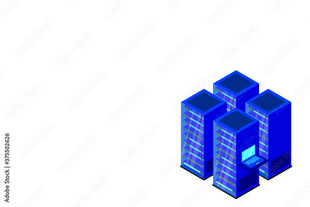 Data center or storage concept based isometric design with local ...