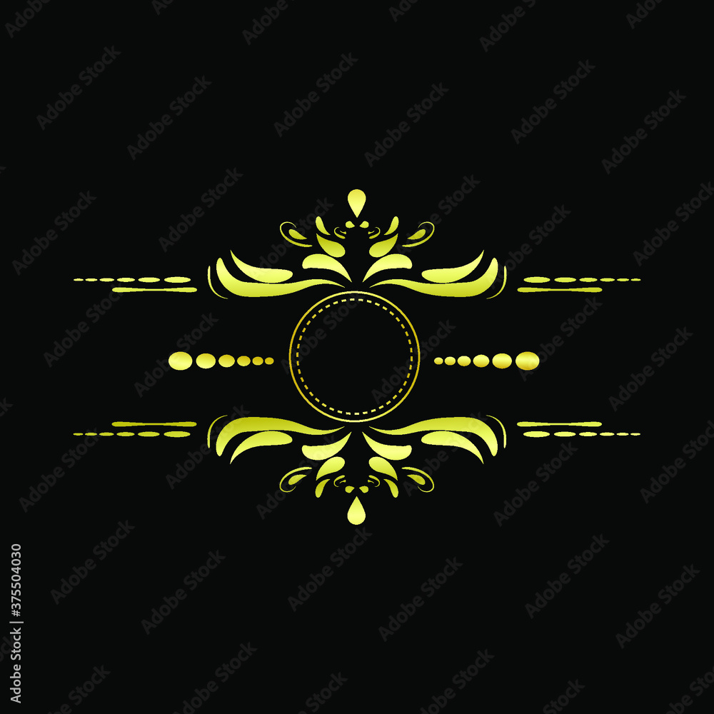 Gold borders photo frames with line floral for picture, Vector frame ...