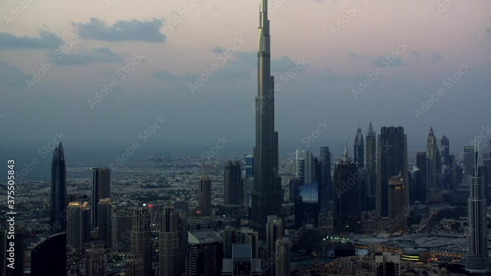 An astounding extreme close up view of the Burj Khalifa as the camera ...