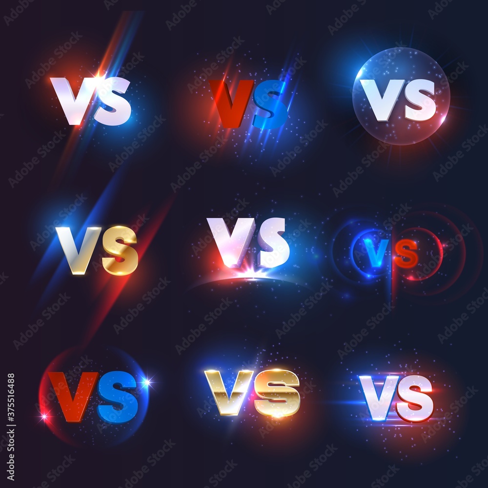 Vecteur Stock Versus or VS vector icons of sport game competition ...
