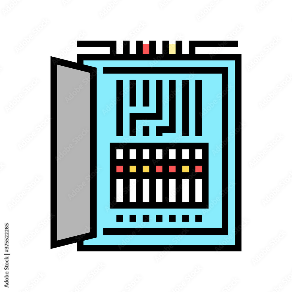 electrical fuses box color icon vector. electrical fuses box sign ...