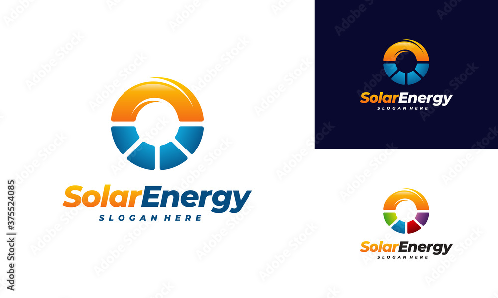 Solar Energy logo designs vector, Sun power logo Stock Vector | Adobe Stock
