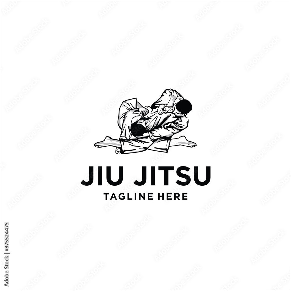 Martial art karate jiu jitsu logo sport symbol illustration Vector ...