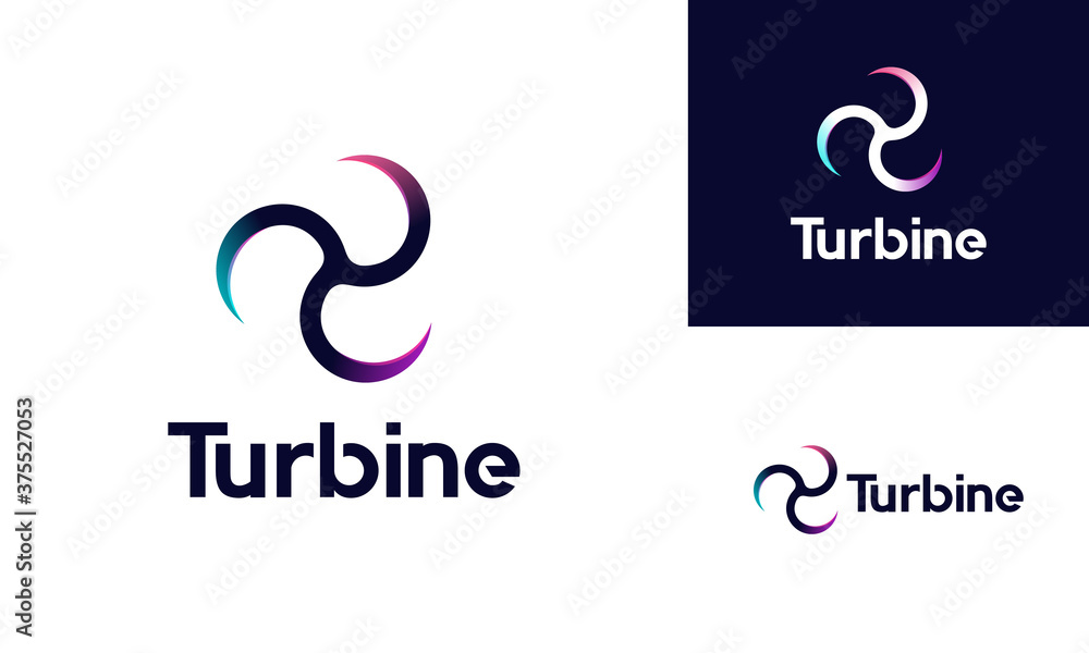 Modern Spinning Turbine logo designs concept, Wind Power energy ...