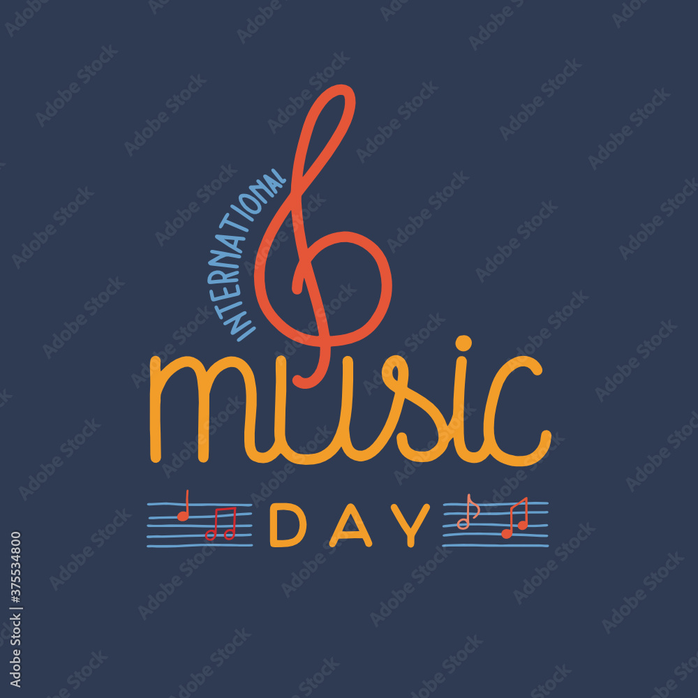 Vector illustration on the theme of International Music Day on October ...