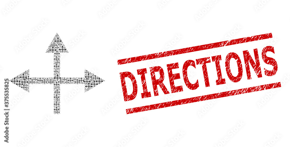 Recursion collage intersection directions and Directions dirty stamp ...