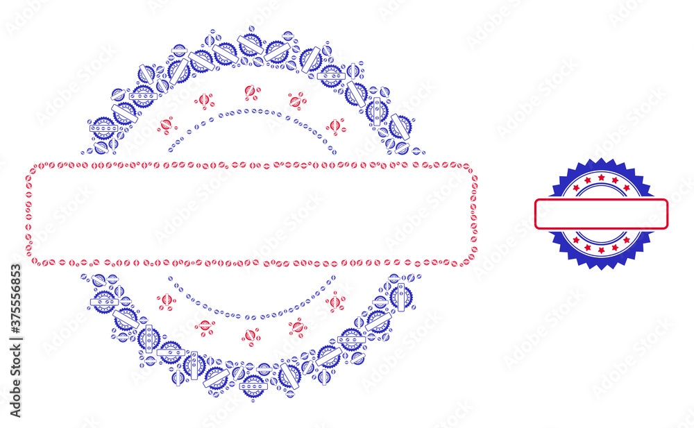 Vector seal stamp template composition is created from random recursive ...