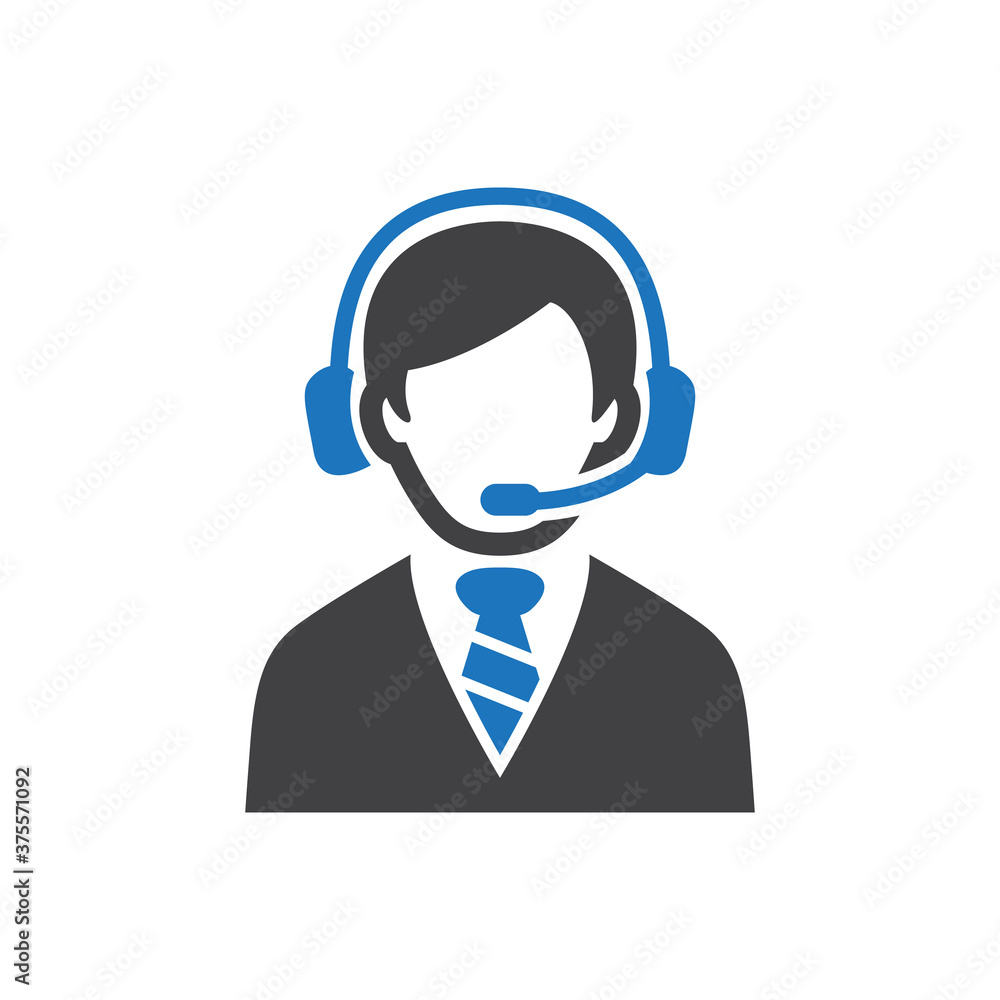 Male customer service agent icon Stock Vector | Adobe Stock