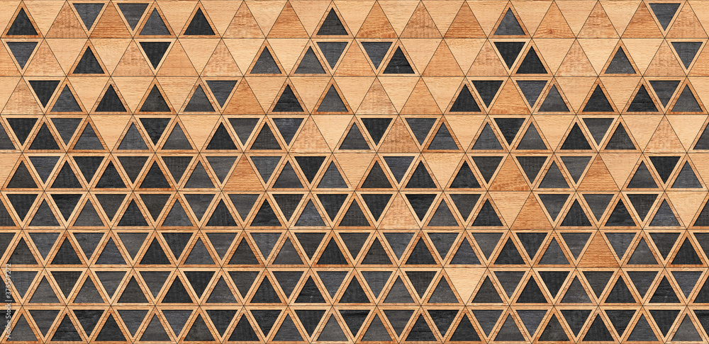 Wood texture background. Wooden panel with triangle pattern for wall ...