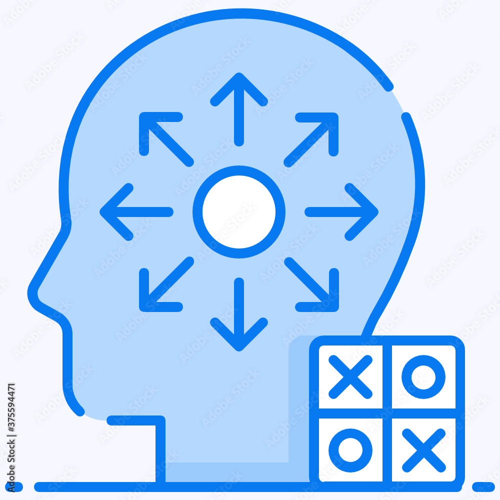 Lateral thinking, icon of logical thinking process Stock Vector | Adobe ...