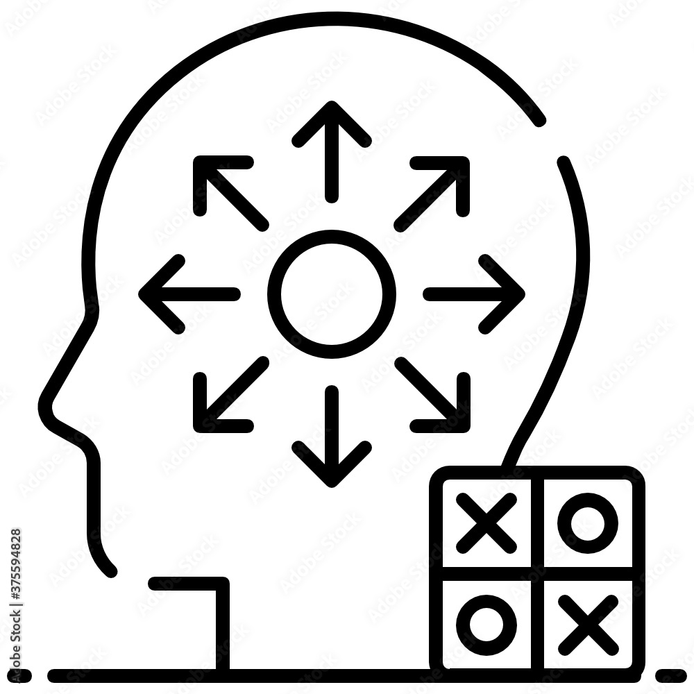 Lateral thinking, icon of logical thinking process Stock Vector | Adobe ...