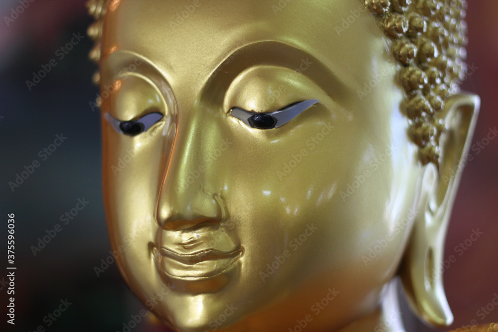 Closer look on peaceful face of Lord Buddha. Stock Photo | Adobe Stock