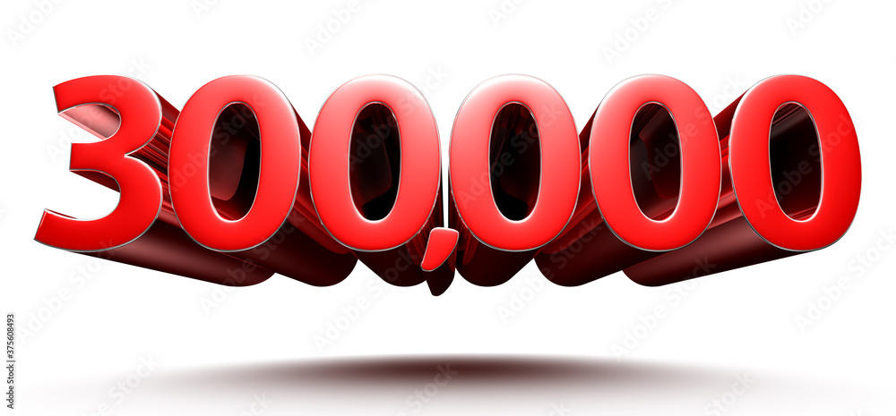 ภาพประกอบสต็อก 3D illustration 3 hundred thousand red isolated on a ...