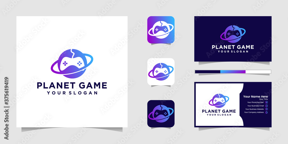 planet game logo icon and business card inspirationBasic RGB Stock ...