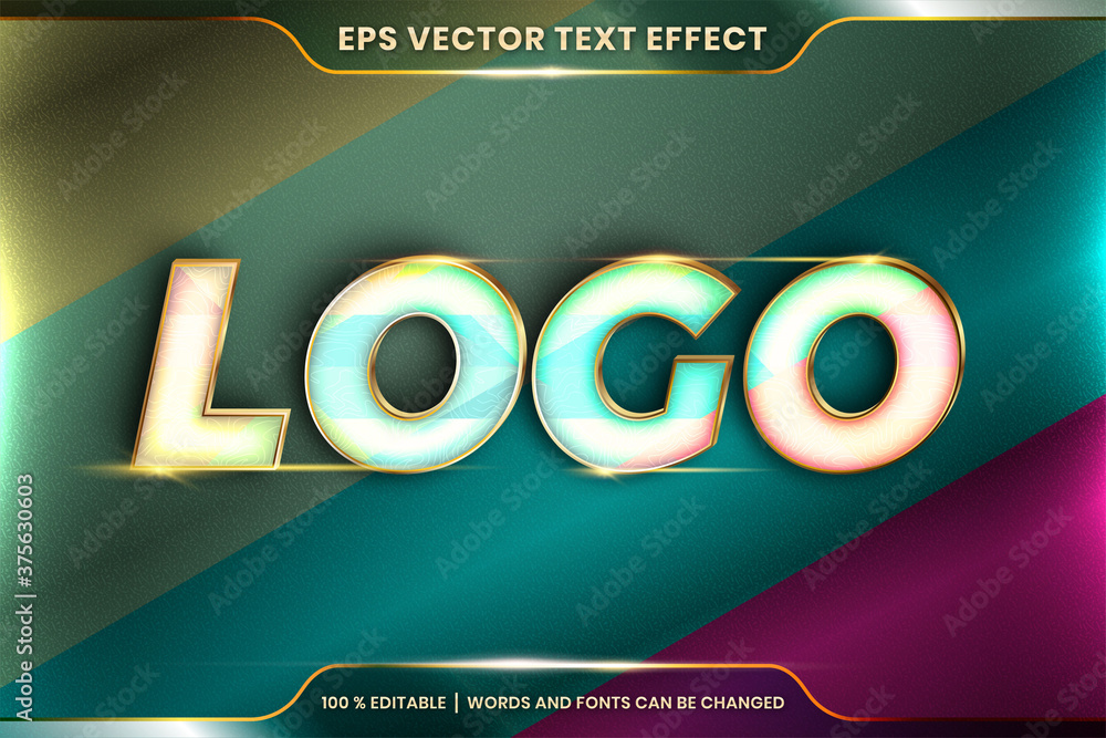 Text effect in 3d Logo words, font styles theme editable realistic ...
