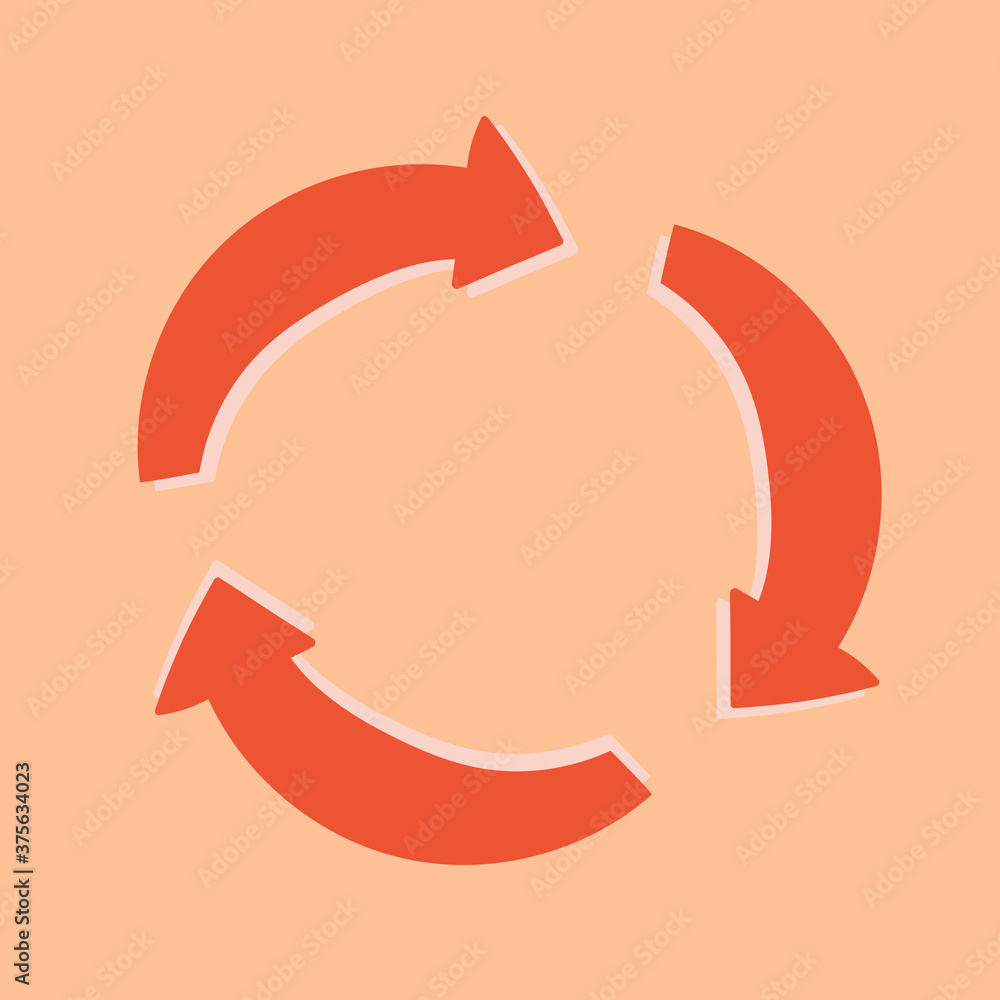 cycle arrow doodle vector illustration. creative illustration for ...