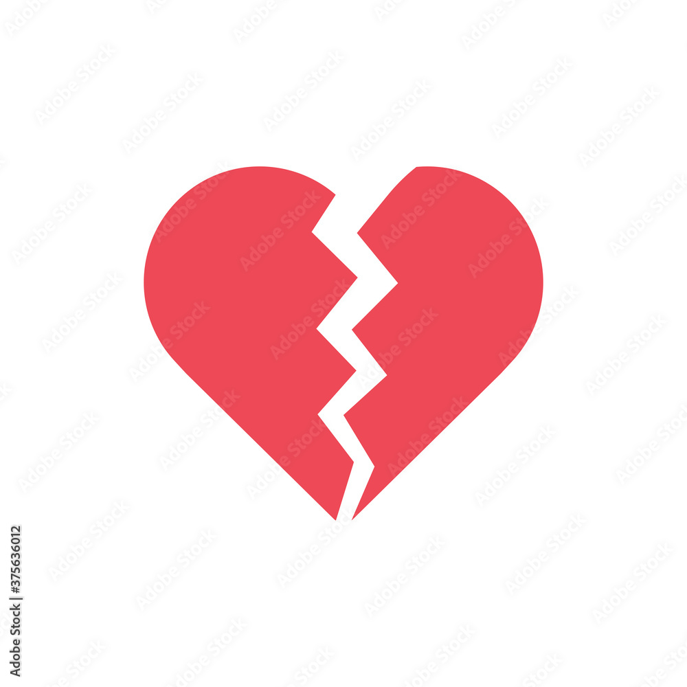 Heartbreak Social Media Icon. Heartbreak Emoticon Symbol Modern Simple ...