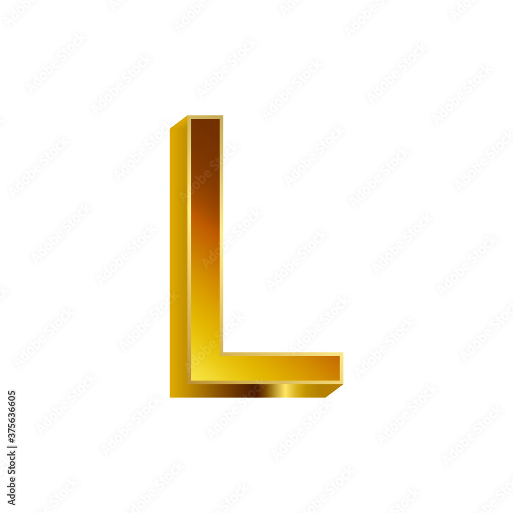 Luxury and Modern Design of 3d Golden L Alphabet .Golden Colored 3d ...