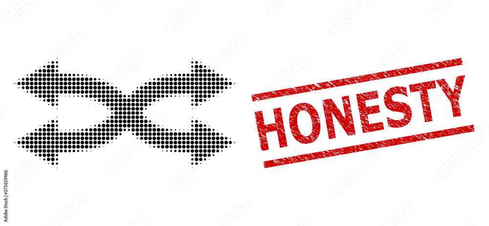 Shuffle arrows horizontal halftone dotted vector and Honesty dirty ...