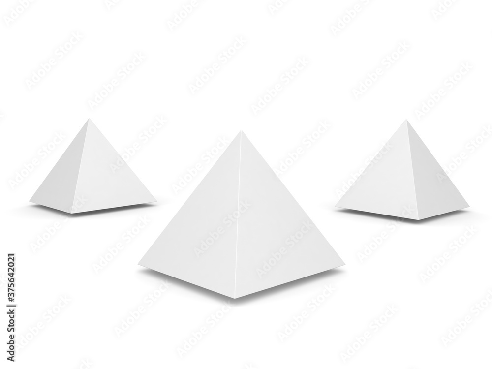3d pyramid on white background Stock Illustration | Adobe Stock