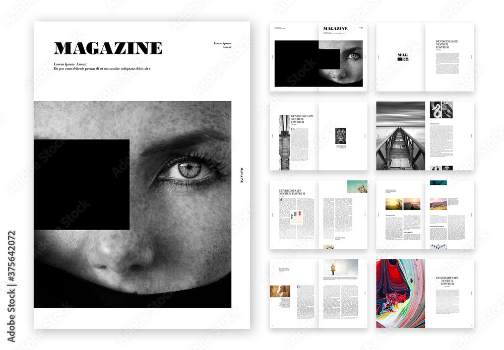 Creative and Clean Magazine Layout Stock Template | Adobe Stock