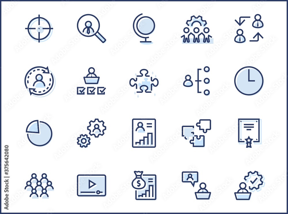 Set of People Management Related Vector Line Icons. Contains such Icons ...