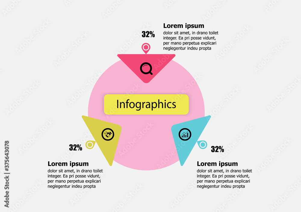 3 point banner design template infographic text vector. Plan design ...