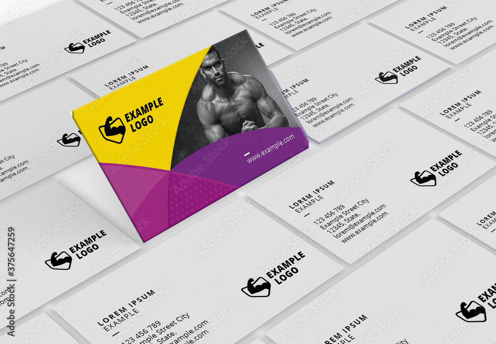 Gym Fitness Creative Business Card Stock Template | Adobe Stock