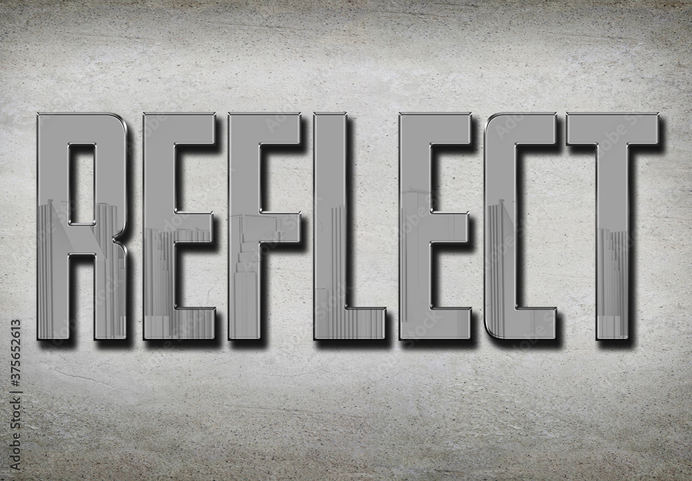 Reflect Text Effect Mockup Stock Template | Adobe Stock
