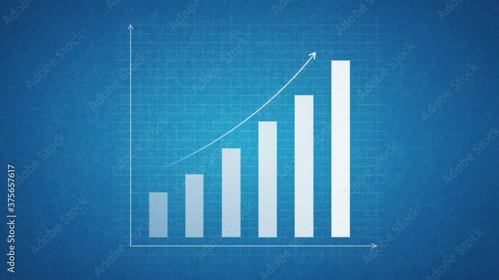Moving Blueprints, Rising Graph with Arrow, ALPHA Included Stock Video ...