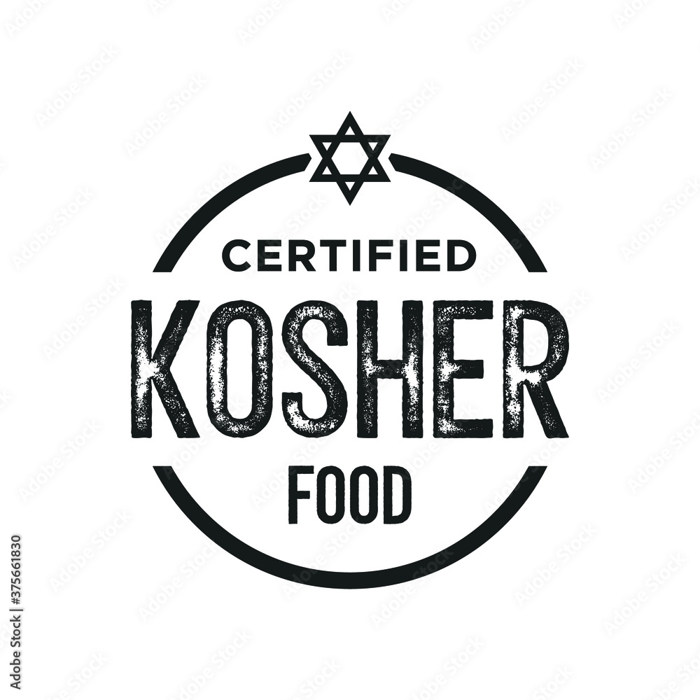 Kosher Food Certificate, Label, Kosher Food Sticker Stamp, Vector ...