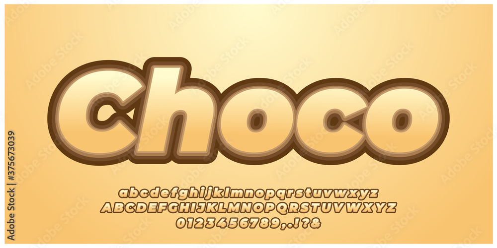 Chocolate text effect template editable Stock Vector | Adobe Stock