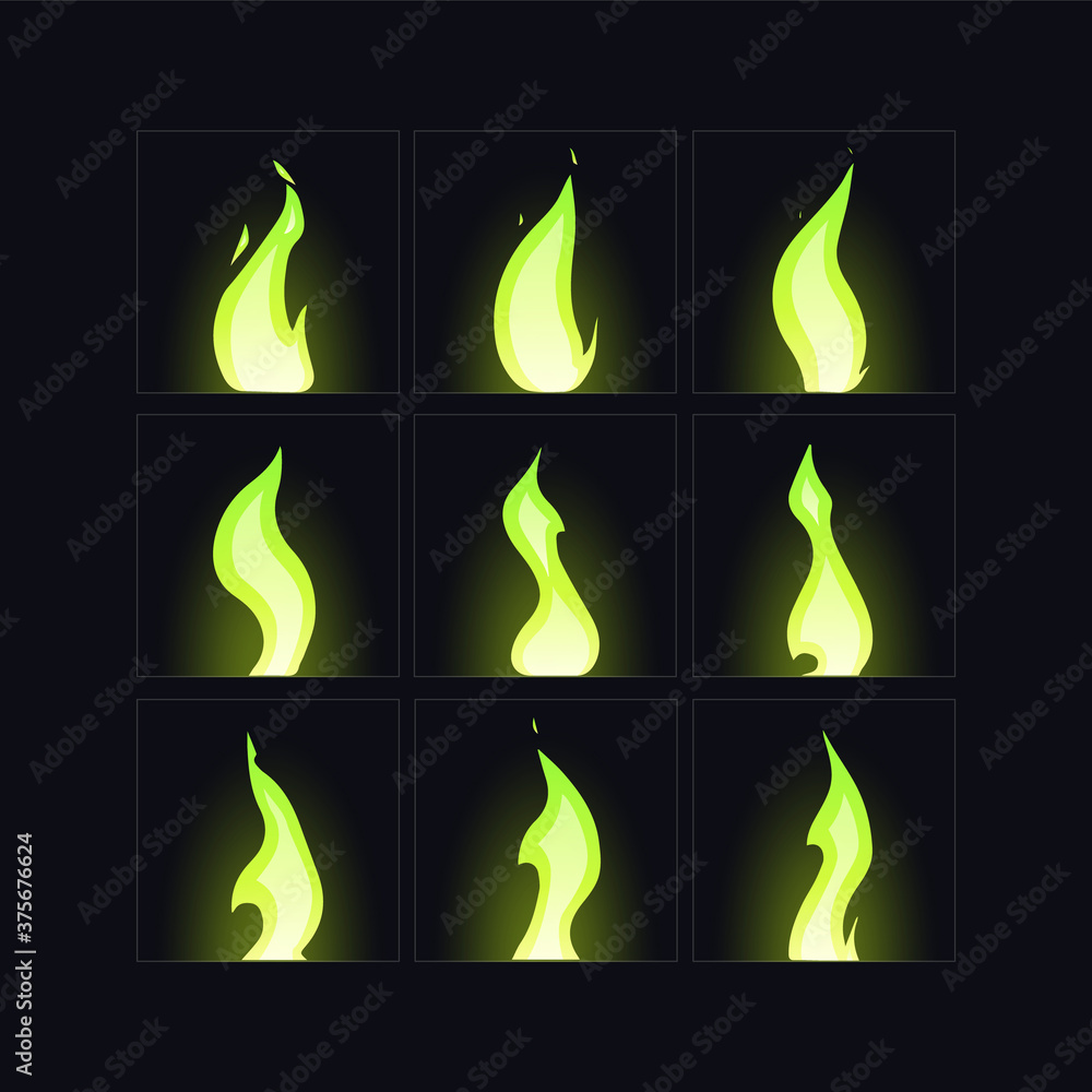 Fire explosion animation effect. Flame sprites sheet for torch ...