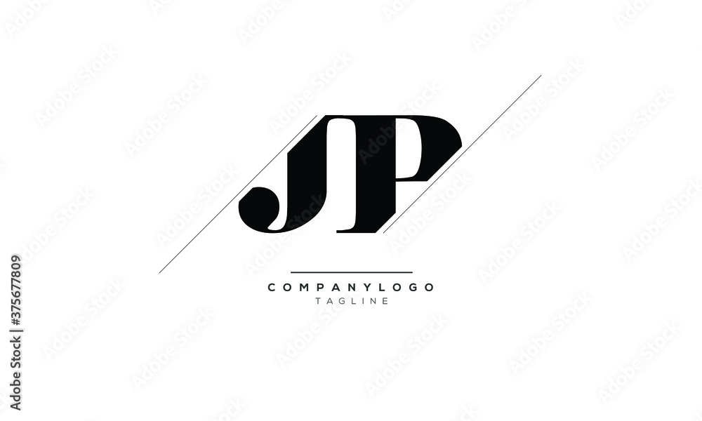 JP initials monogram letter text alphabet logo design Stock Vector ...