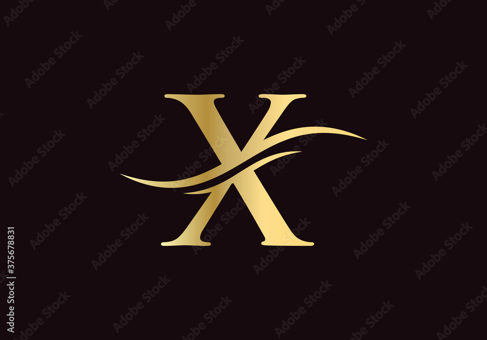 Minimal X logo design swoosh. vector, X logo for business and company ...