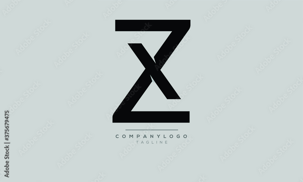 ZX initials monogram letter text alphabet logo design Stock Vector ...