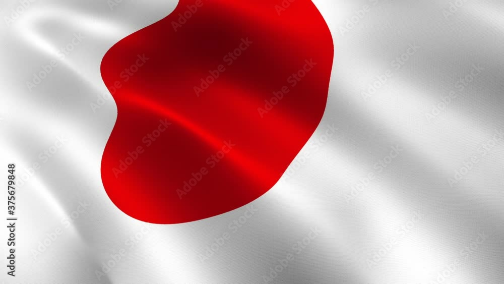 Japanese flag waving in the wind. Realistic flag background. Looped ...