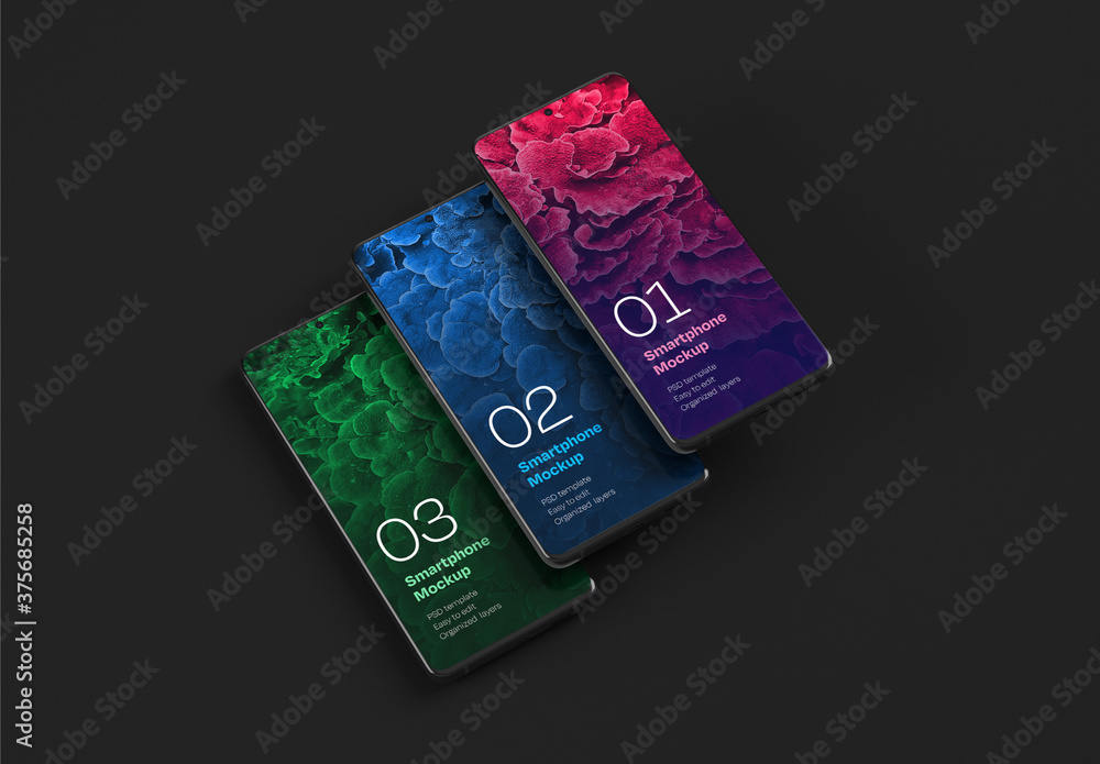 Smartphone Mockup for App and Mobile Web Design Stock Template | Adobe ...