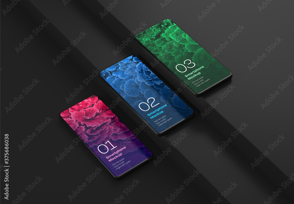Smartphone Mockup for App and Mobile Web Design Stock Template | Adobe ...